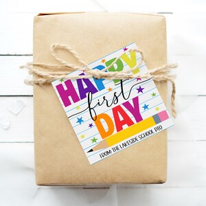 First Day of School Gift Tag, Welcome Back, Student Teacher Label, New ...
