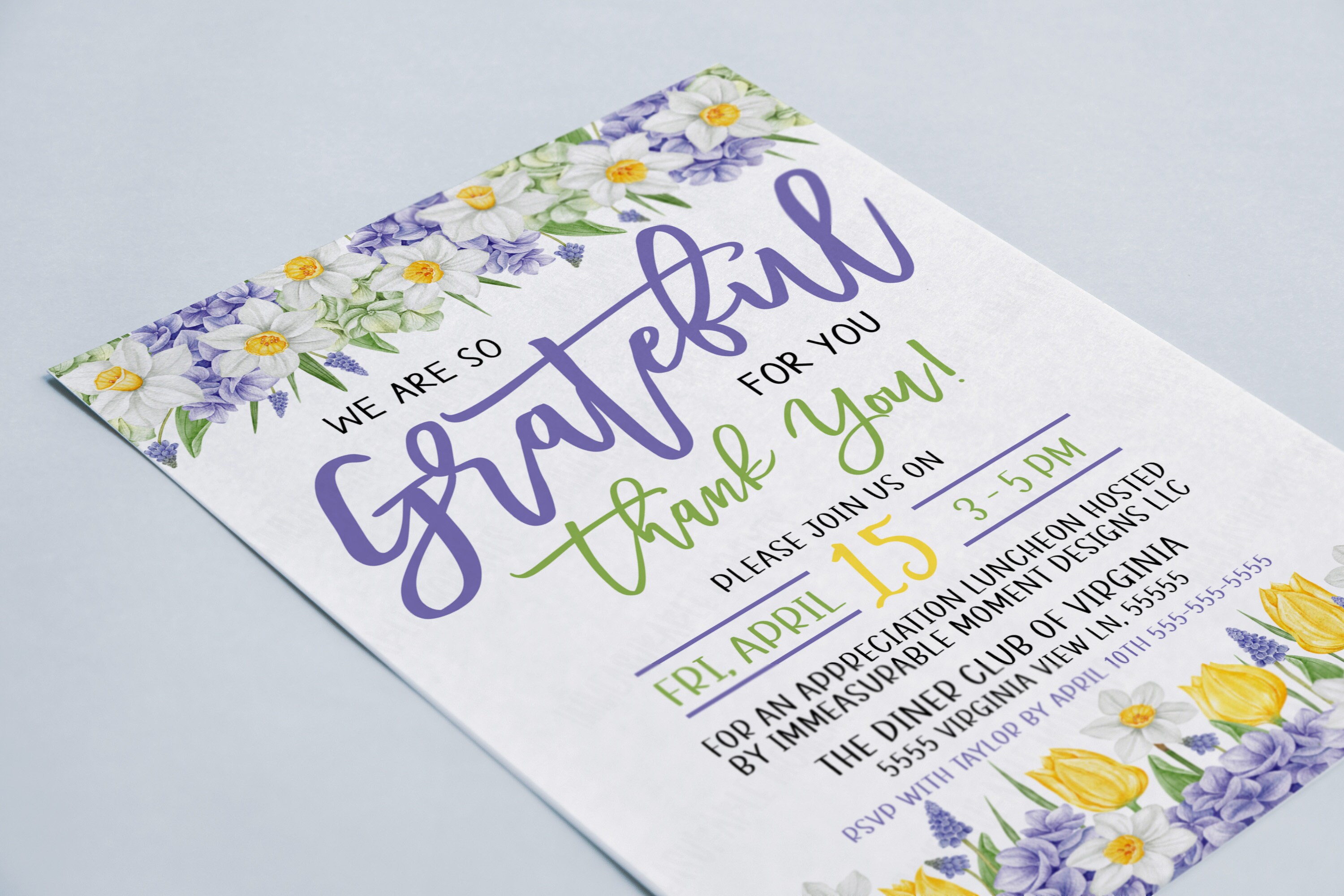 Appreciation Invitation, Grateful for You, Teacher Staff Invitation ...