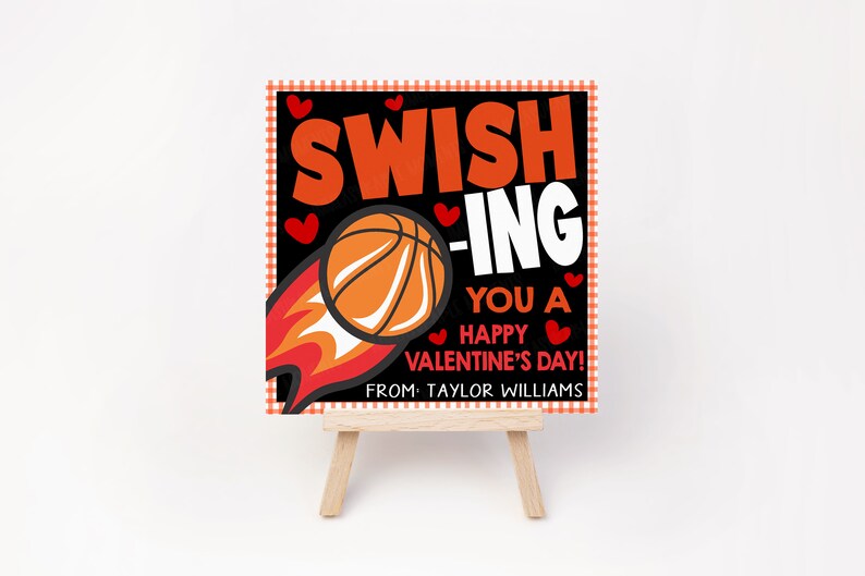 Valentine Basketball Gift Tags Editable Swishing You A Happy - Etsy