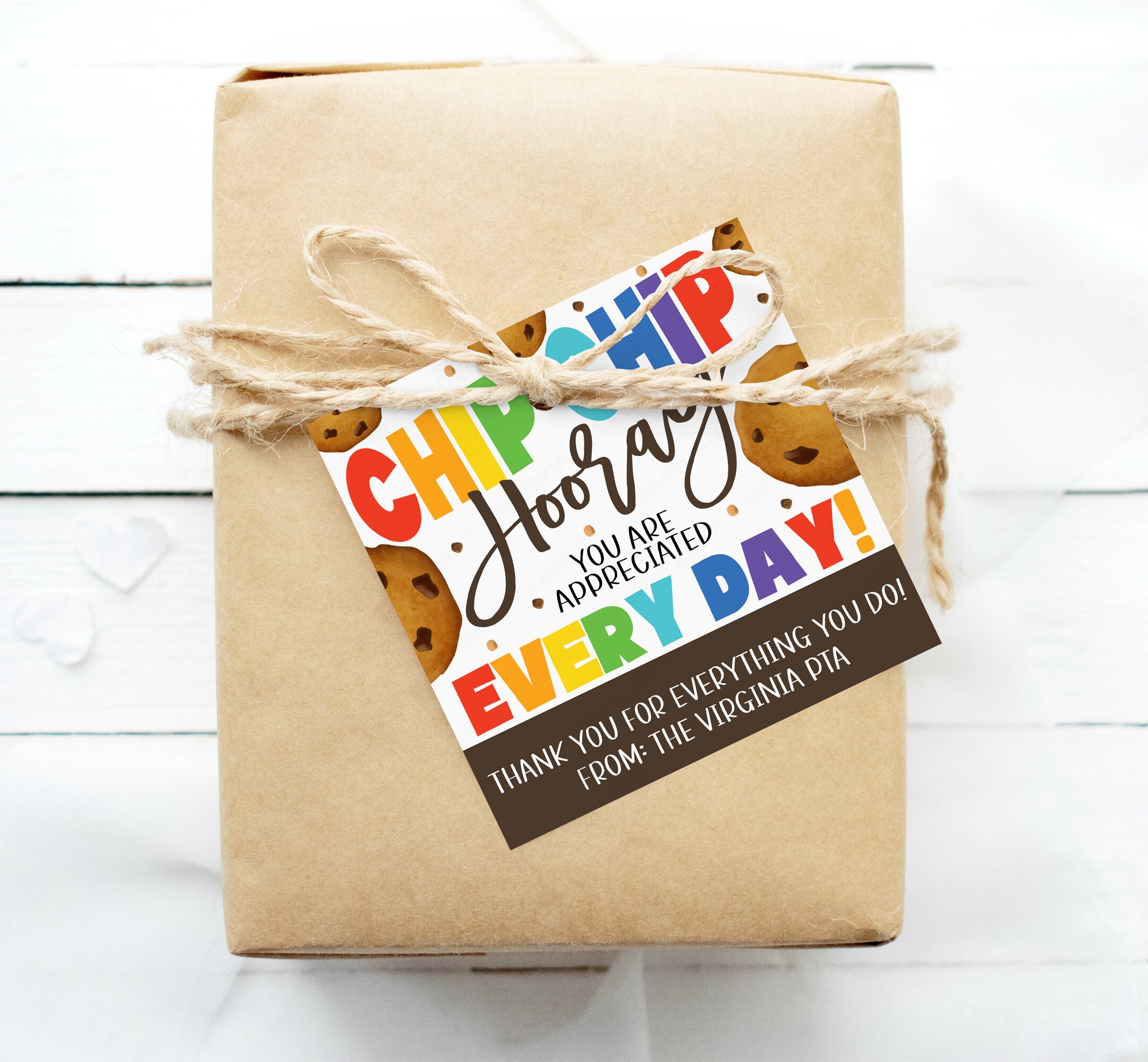 Cookie Thank You Gift Tags, Chip Chip Hooray, Appreciation Week ...