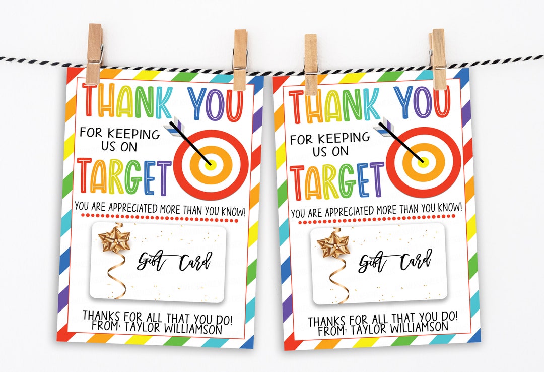 Thank You Target Gift Card Holder, Editable Printable, End of School ...