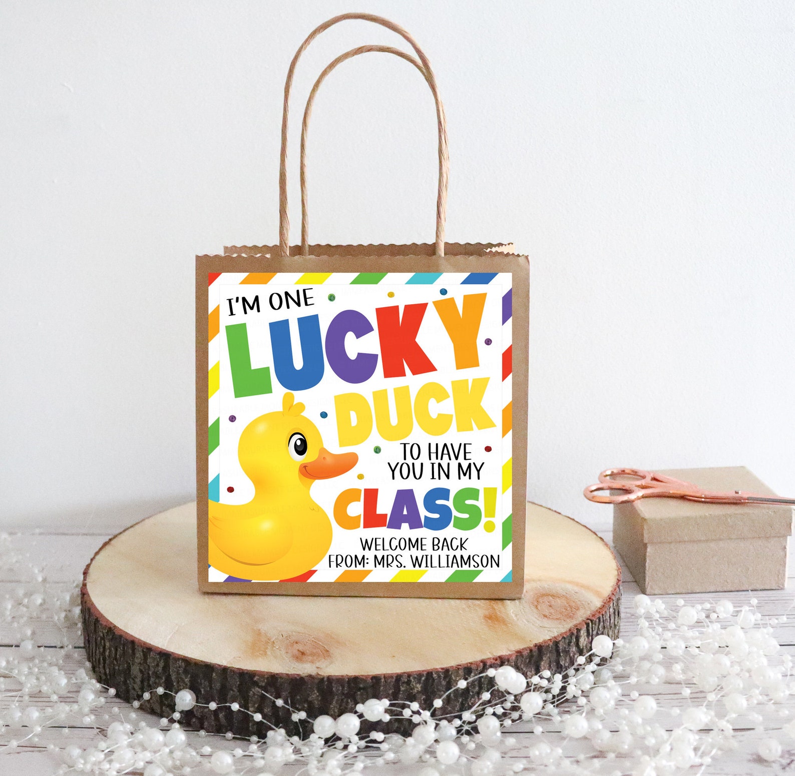 Back to School Rubber Duck Gift Tag Lucky Duck Printable - Etsy