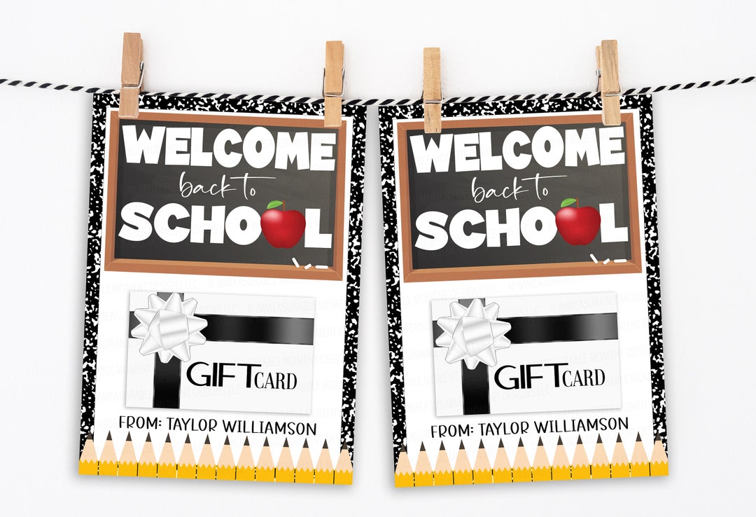 Back to School Gift Card Holder, First Day Welcome Back, DIY Editable ...