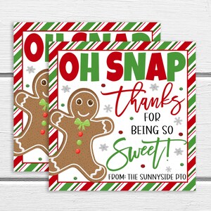 Gingerbread Cookie Gift Tags, Holiday Gingerbread Man Gift Tag ...