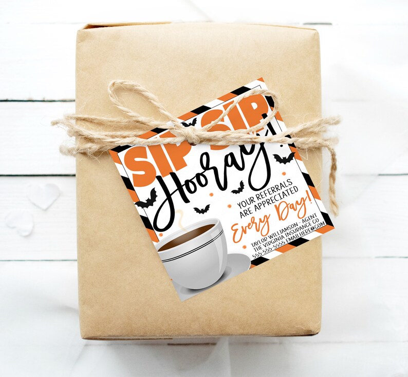 Halloween Pop by Coffee Gift Tag Sip Sip Hooray Appreciate - Etsy