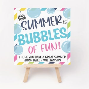 Summer Bubbles Gift Tags, Bubbles of Fun, End of School Year Gift Kids ...