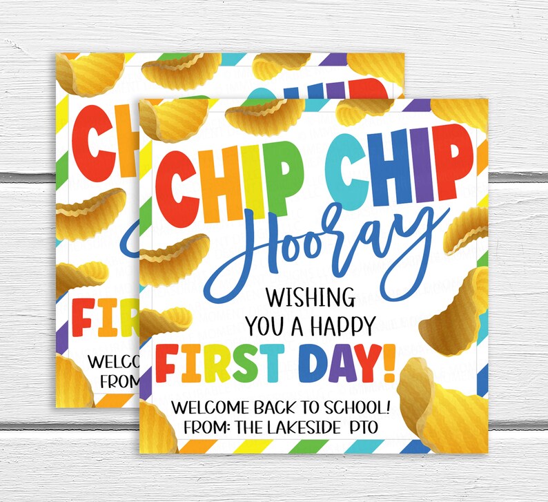 Chip Back to School Gift Tags Chip Chip Hooray First Day - Etsy