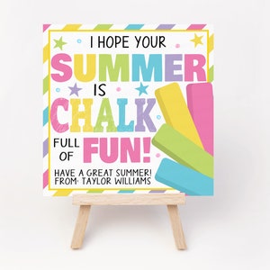 Chalk Gift Tags, Summer is Chalk Full of Fun, End of School Year Gift ...
