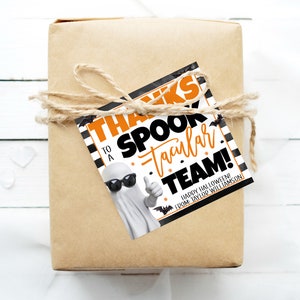Halloween Team Gift Tags, Thanks to A Spook-tacular Team, Appreciation ...