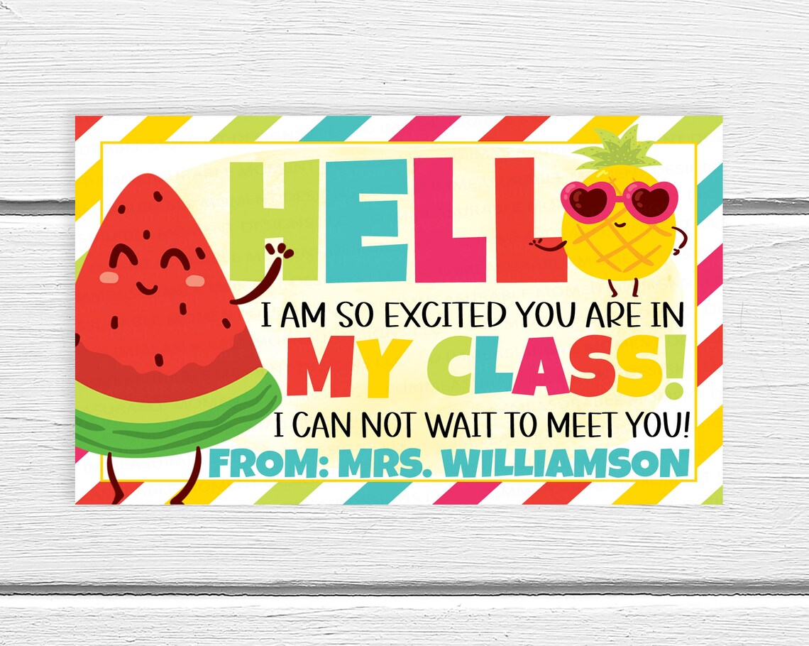 Back to School Postcard to Students, Welcome to My Class Note, Intro ...