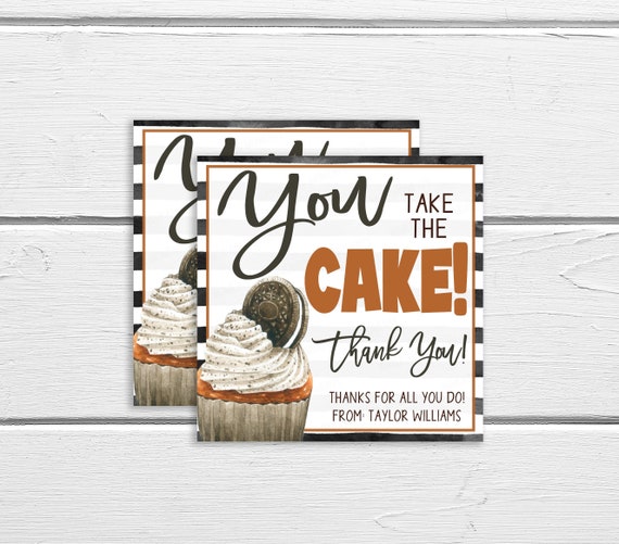 Cupcake Gift Tag, You Take The Cake, Cookie & Cream, School Teacher ...