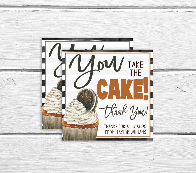 Cupcake Gift Tag, You Take the Cake, Cookie & Cream, School Teacher ...