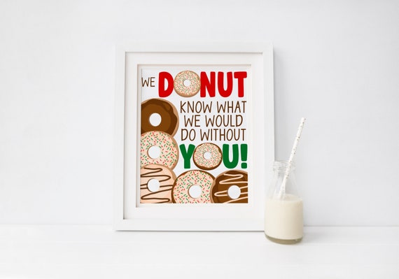 Donut Party Appreciation Sign, Holiday Employee Teacher Nurse Medical ...