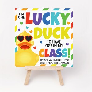 Valentine's Day Rubber Duck Gift Tag, Lucky Duck, Printable Gift for ...