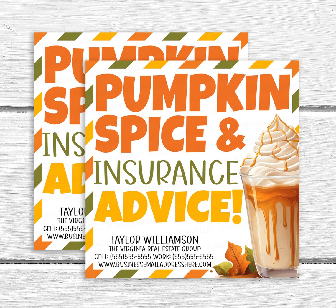 Fall Insurance Marketing Gift Tags, Pumpkin Spice & Insurance Advice ...