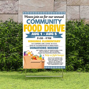 Food Drive Fundraiser Flyer, Editable Printable, Community School ...