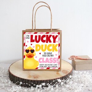Valentine's Day Rubber Duck Gift Tag, Lucky Duck, Printable Gift for ...