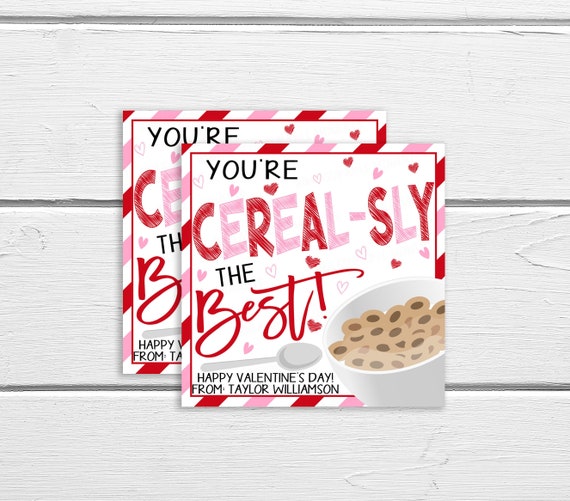 Cereal Gift Tags, Appreciation Gift Tag, Editable Cereal Tag, You're ...
