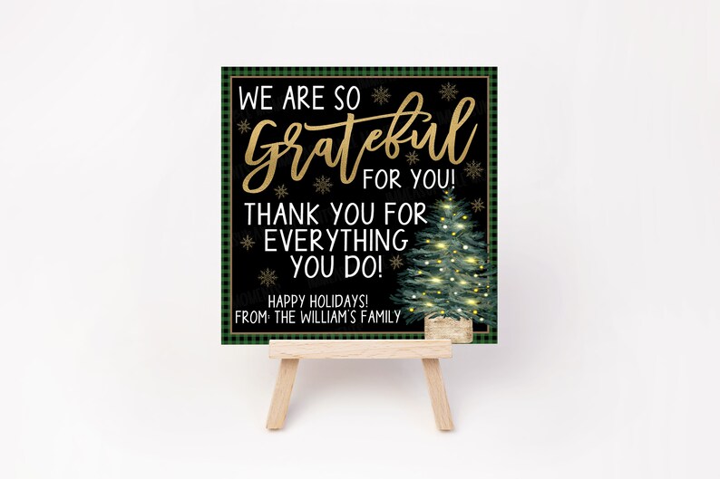 Holiday Thank You Appreciation Gift Tag Editable Thank You - Etsy