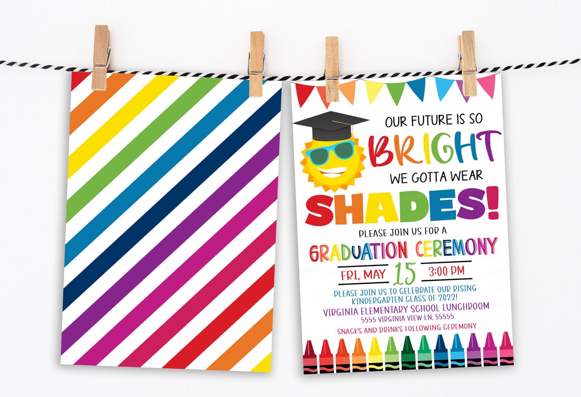 Preschool Graduation Invitation Kindergarten Prek Elementary - Etsy