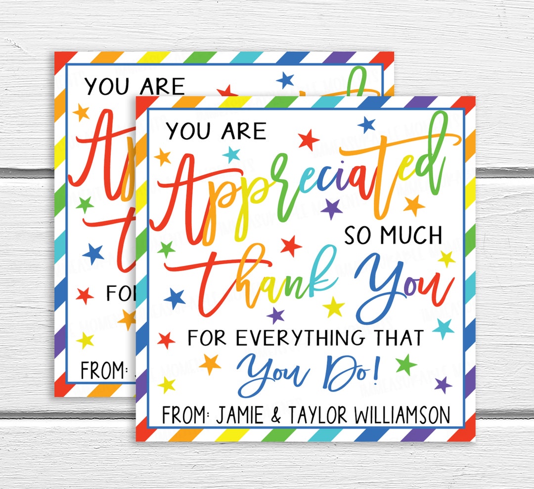 Appreciation Gift Tag Thank You Gift Employee Teacher Nurse - Etsy
