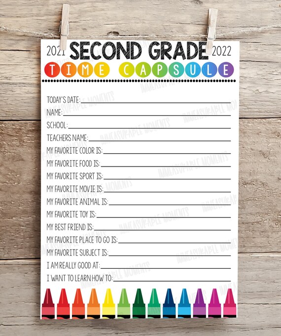Second Grade Time Capsule by Immeasurable Moment Designs | Catch My Party