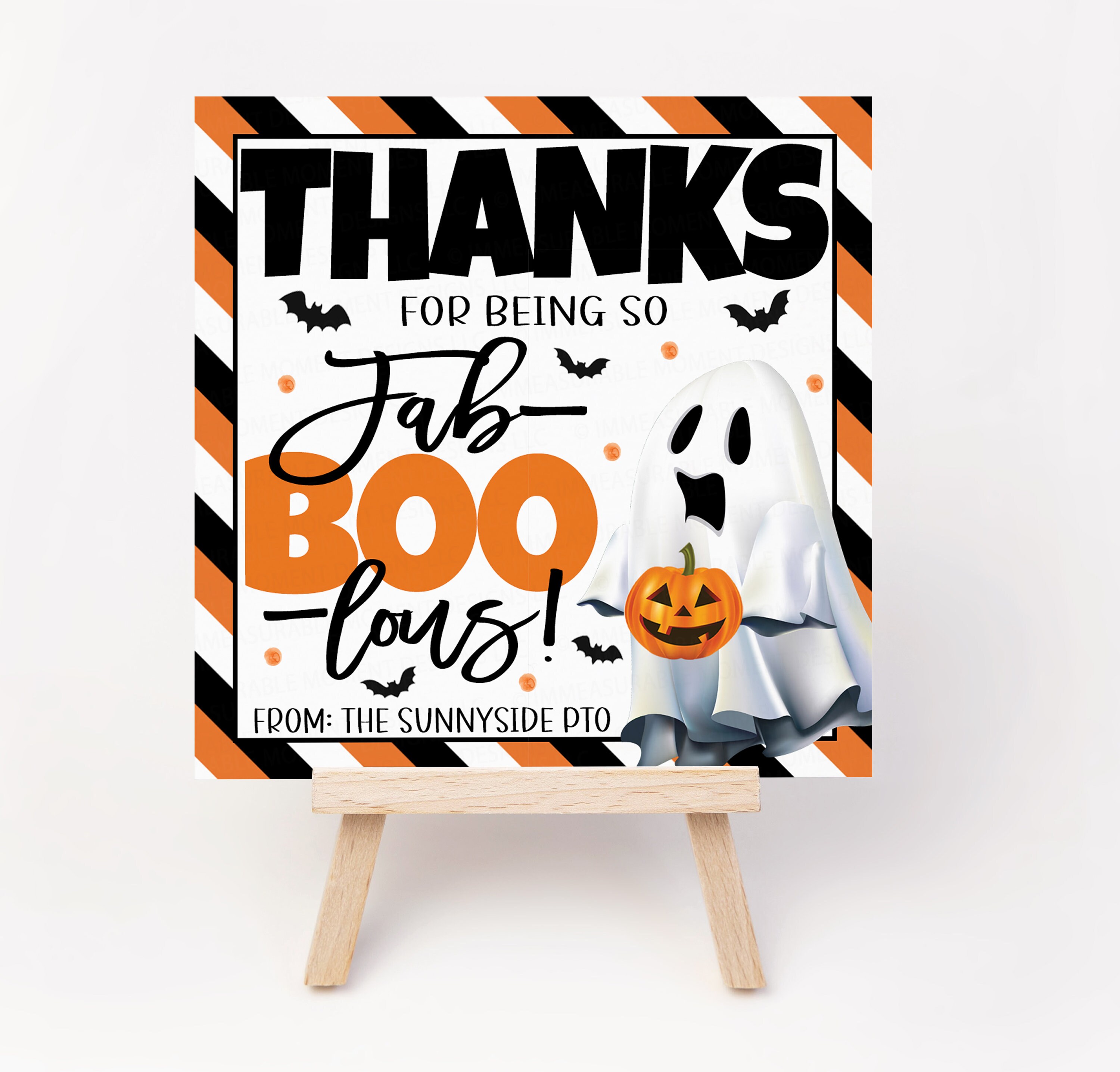 Halloween Appreciation Gift Tags, Thanks for Being Fab-boo-lous Teacher ...