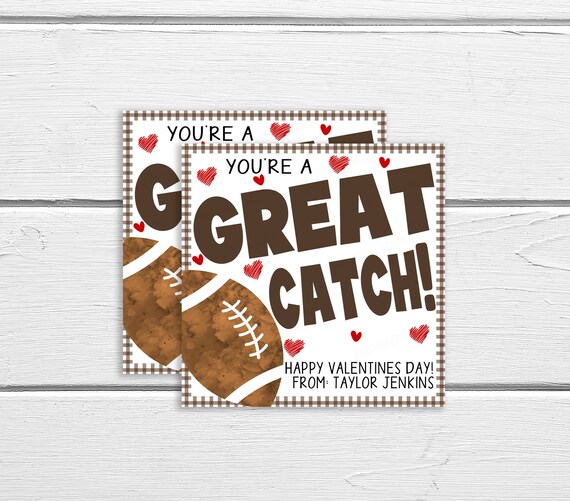 Valentine Football Gift Tags, Editable Sports Ball Gift Tag, DIY You ...