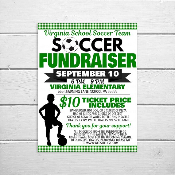 Soccer Fundraiser Flyer, Editable Printable PTA PTO Flyer, School ...
