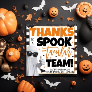 Halloween Team Gift Tags, Thanks to A Spook-tacular Team, Appreciation ...