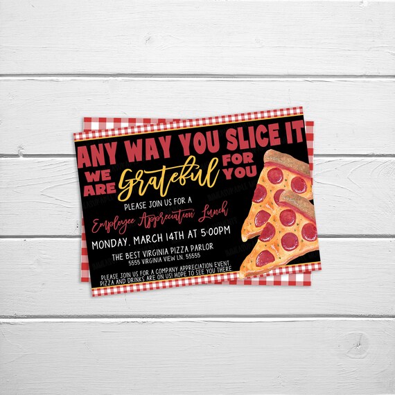 Pizza Appreciation Party Invitation, Editable Staff Employee Office ...