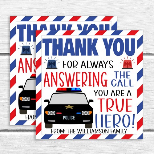 First Responders Appreciation Gift Tag Thank You Gift - Etsy