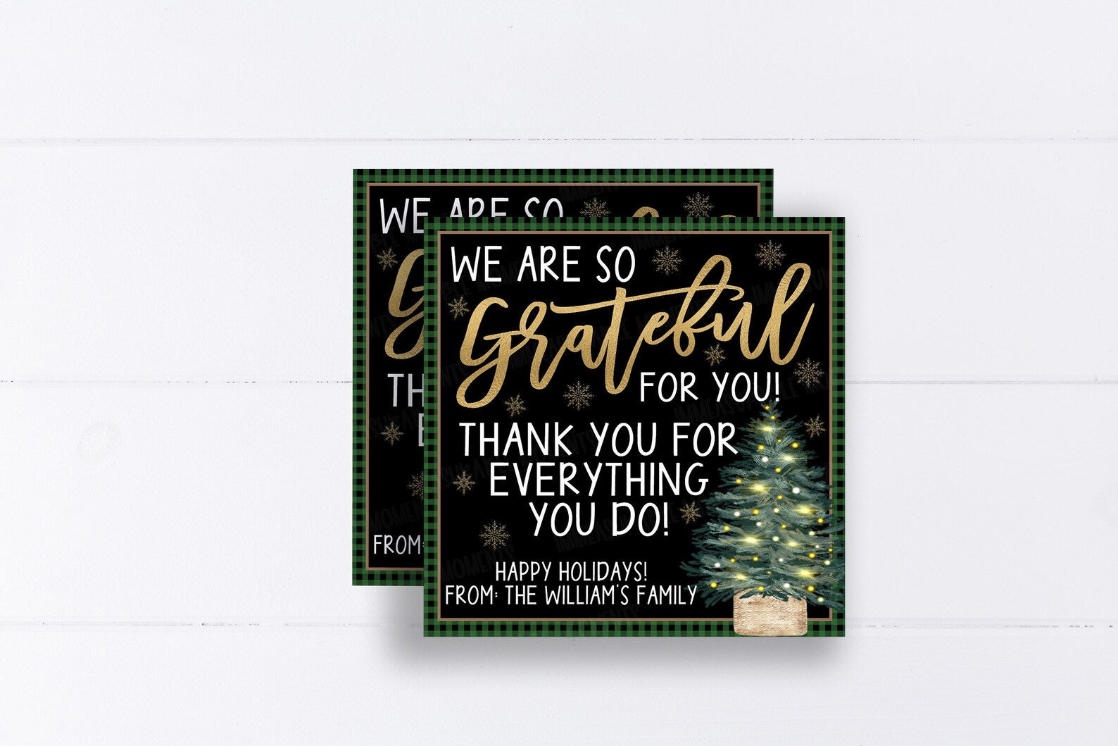 Holiday Thank You Appreciation Gift Tag Editable Thank You - Etsy