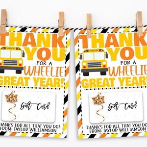 Bus Driver Appreciation Gift Card Holder, Thank You for A Wheelie Great ...