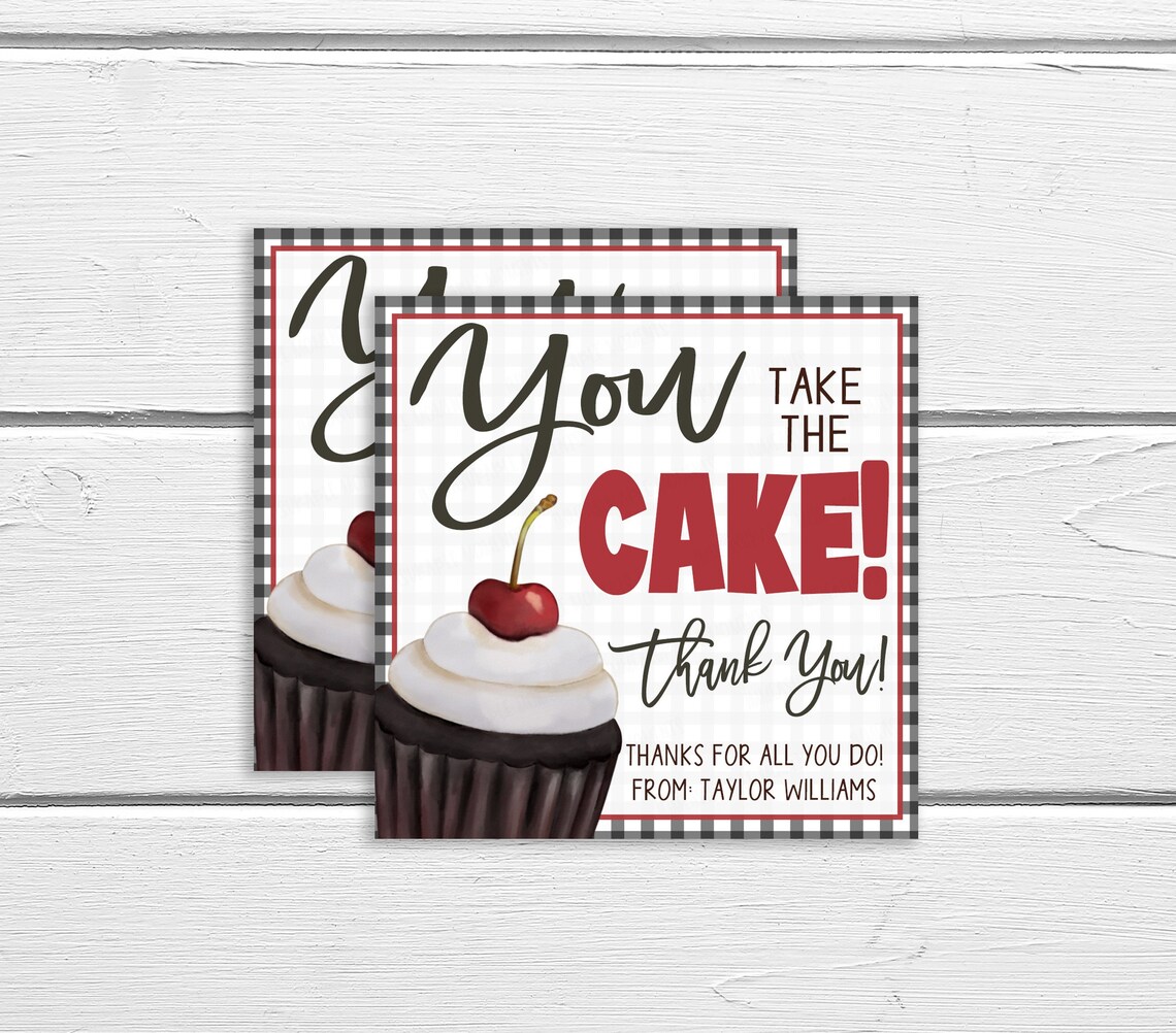 Cupcake Gift Tag You Take the Cake Chocolate School Teacher - Etsy