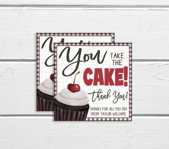 Cupcake Gift Tag, You Take The Cake, Chocolate School Teacher Staff ...