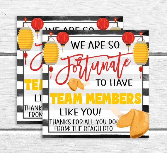 Fortune Cookie Thank You Gift Tag, Fortunate To Have You, School ...