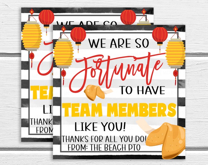 Fortune Cookie Thank You Gift Tags, Teacher Staff Nurse Employee ...