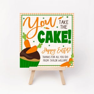 Easter Cake Gift Tag, You Take the Cake, School PTO PTA Teacher Staff ...