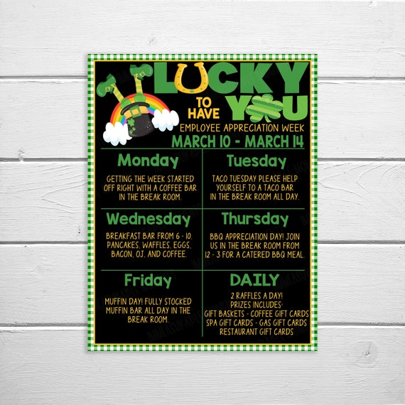 Editable Staff Appreciation Week Itinerary Employee Appreciation Week ...