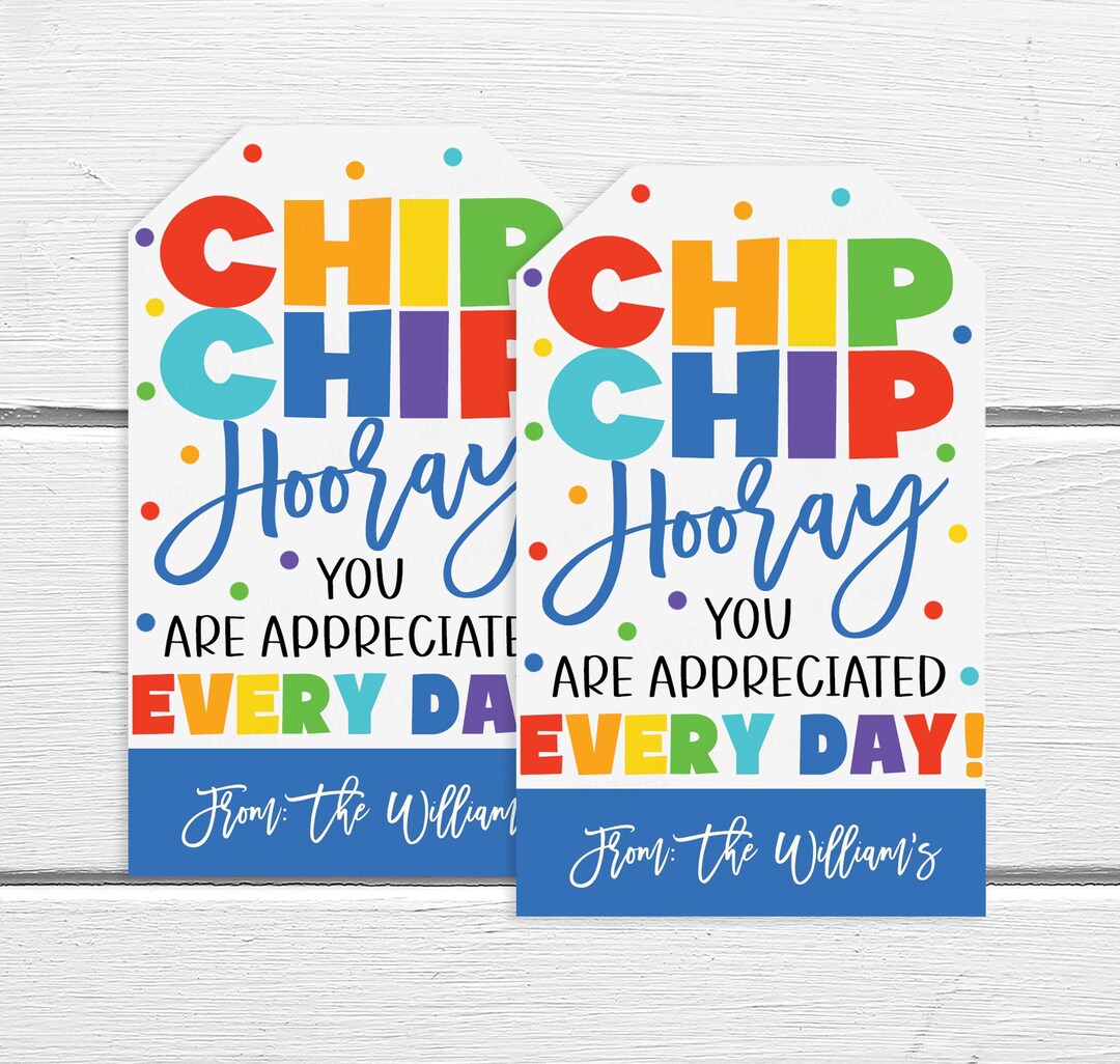 Chip Chip Hooray, Potato Chip or Cookie Appreciation Label, Volunteer ...
