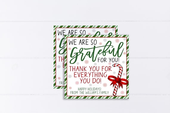 Holiday Appreciation Gift Tag, Editable Christmas Thank You Employee ...