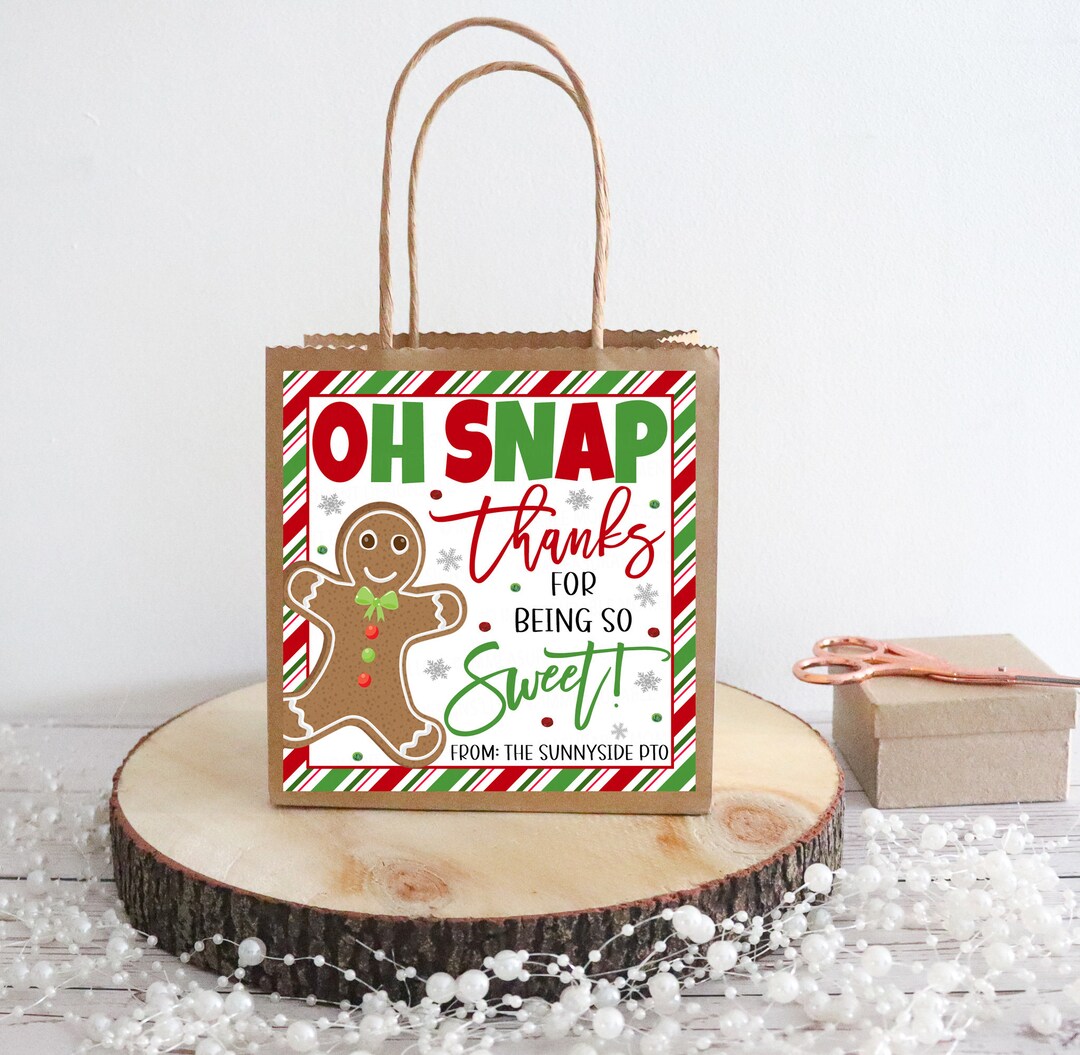 Gingerbread Cookie Gift Tags, Holiday Gingerbread Man Gift Tag ...