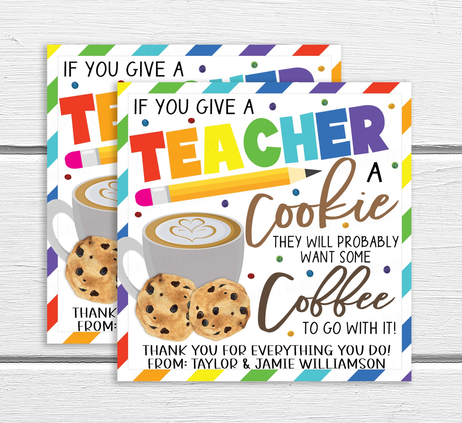 Teacher Appreciation Gift Tag If You Give A Teacher Cookie - Etsy
