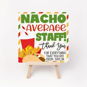 Nacho Average Staff Appreciation Gift Tags, Thank You Mexican Fiesta ...