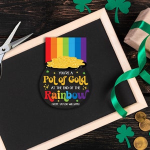 St Patrick's Day Gift Tags, St Patty Candy Tag, Pot of Gold at the End ...