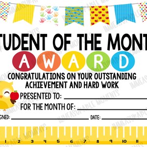 Editable Student of the Month Owl Award Certificate. Digital Download ...