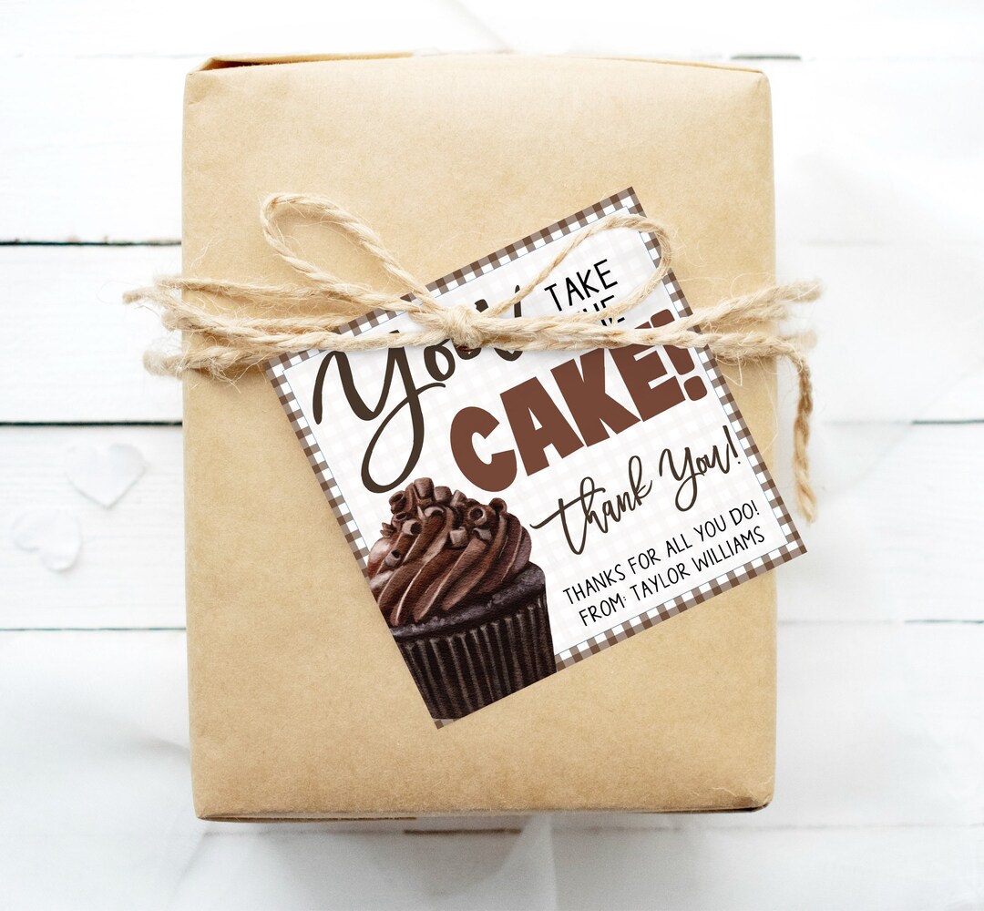 Chocolate Cupcake Gift Tag, You Take the Cake, School Teacher Staff ...