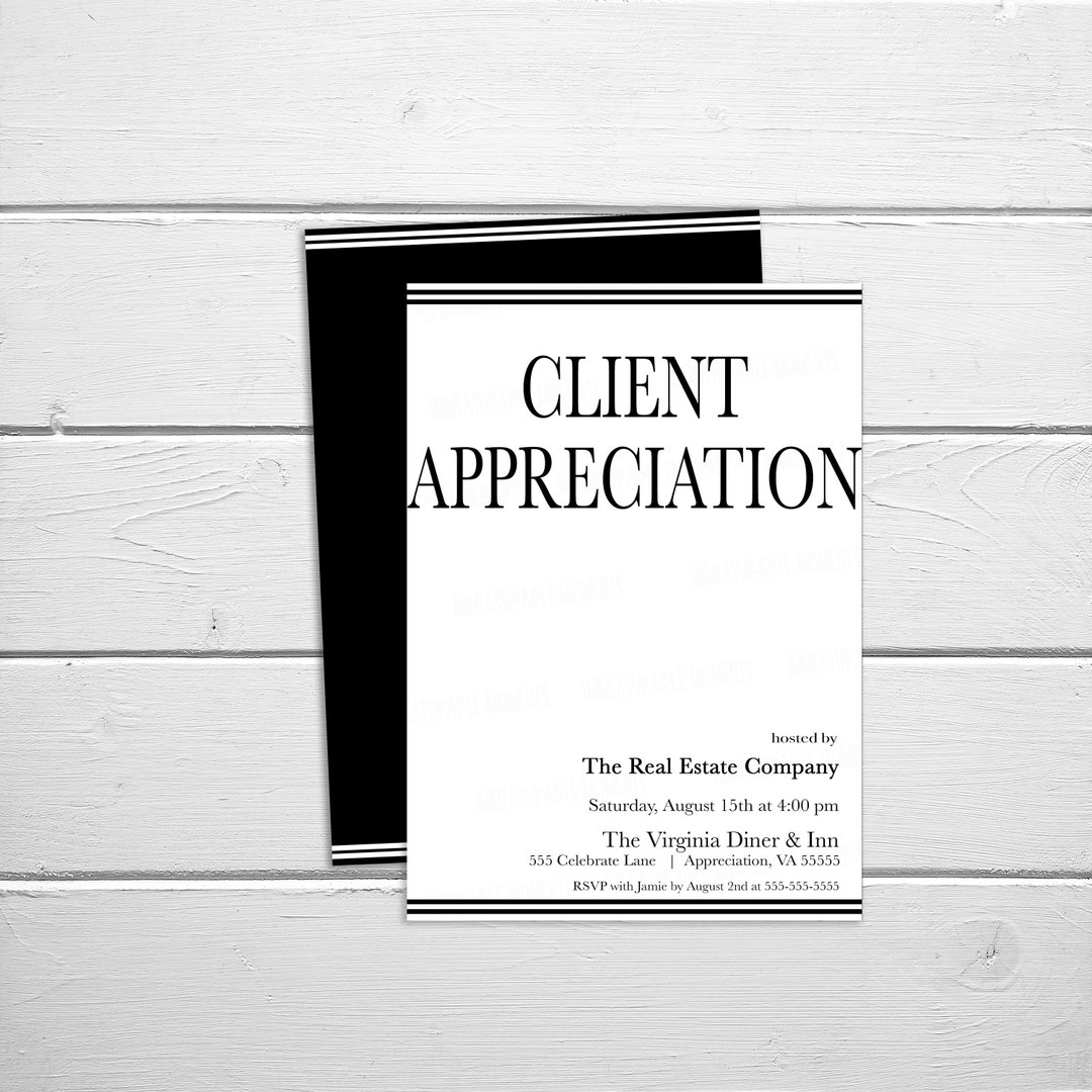 Client Appreciation Invitation, Staff Employee Office Business Work ...