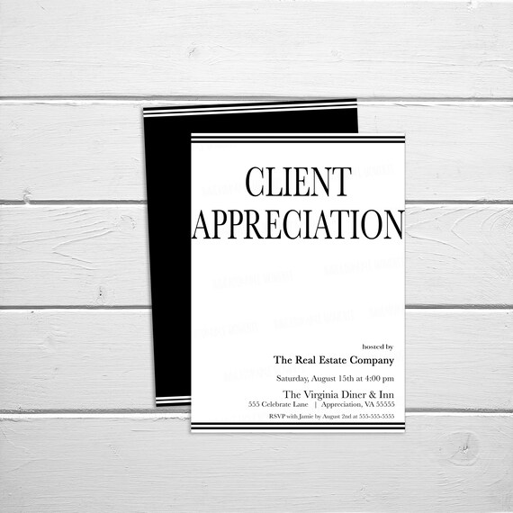 Client Appreciation Invitation, Staff Employee Office Business Work ...